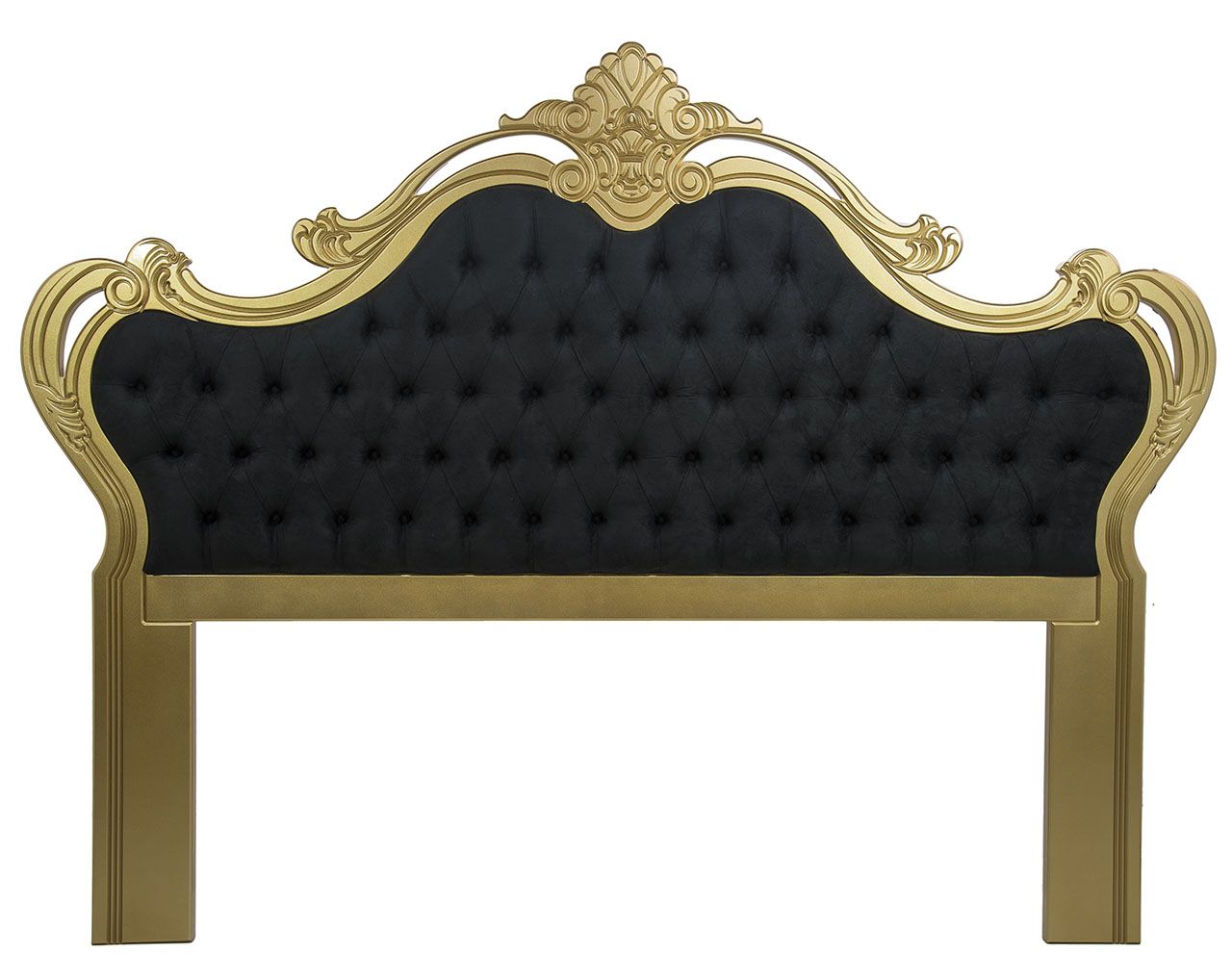Cabeceira Entalhada Genova Queen com Capitonê Dourada e Preta + Cores ...