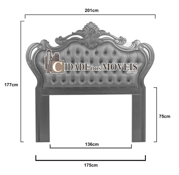 Cabeceira Entalhada Genova Queen com Capitonê Branca com Detalhes Dour ...