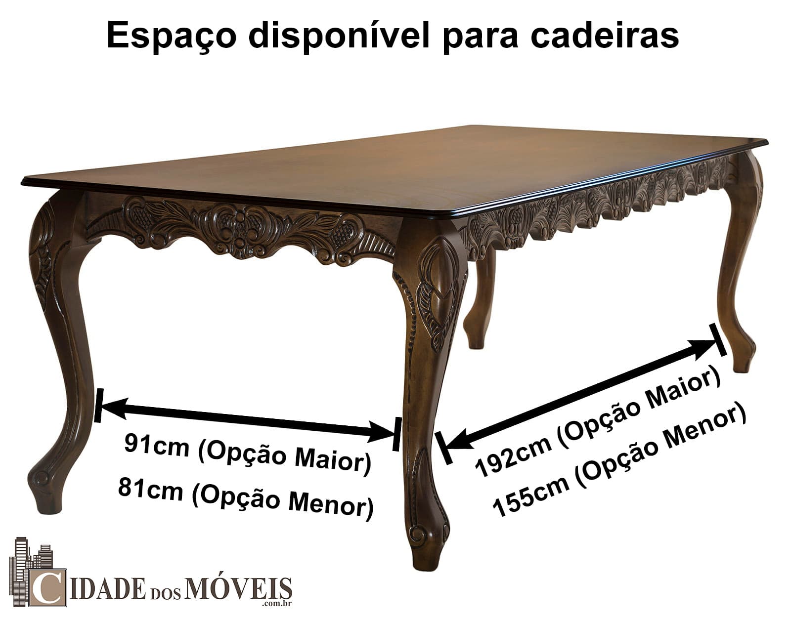 Mesa Entalhada Retangular Imperador Envelhecida + Cores - Cidade dos Móveis